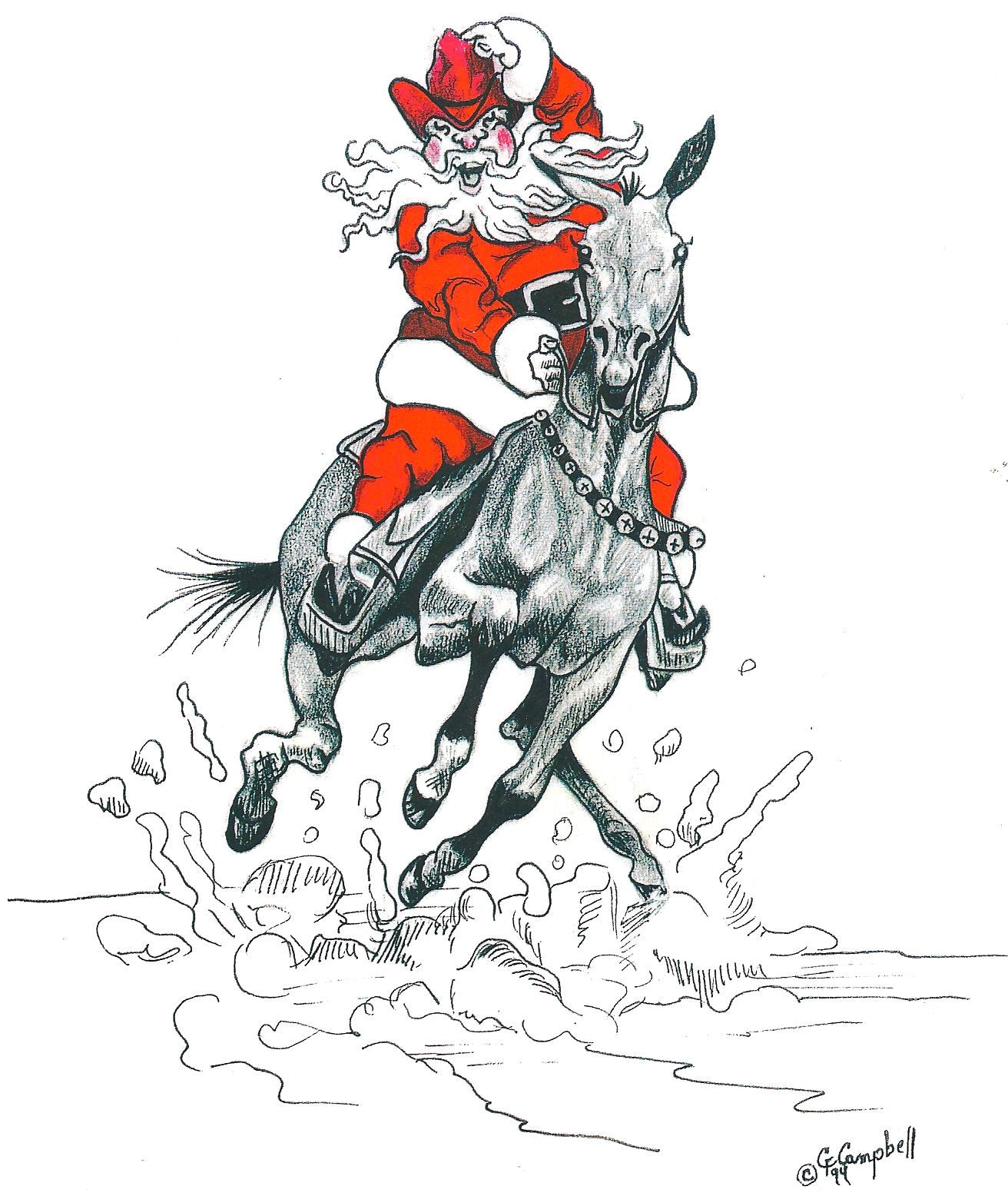 T Shirt - Santa Riding Mule – The Mule Store